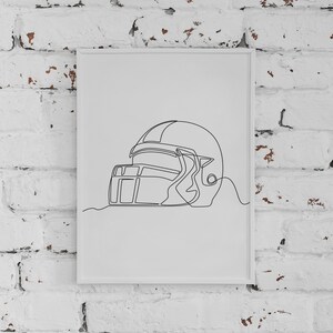 Minimalist American Football Line Art Digital Download Sport - Etsy