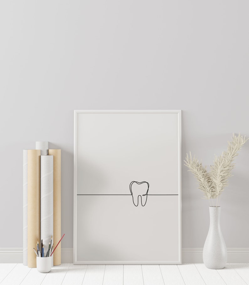 Minimalist Tooth Line Art Digital Download Dentist Teeth - Etsy