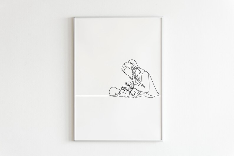 Minimalist Pediatric Line Art, Digital Download, Medical Artwork ...
