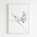 Minimalist Snowboard Line Art Print, Winter Sport Wall Decoration ...