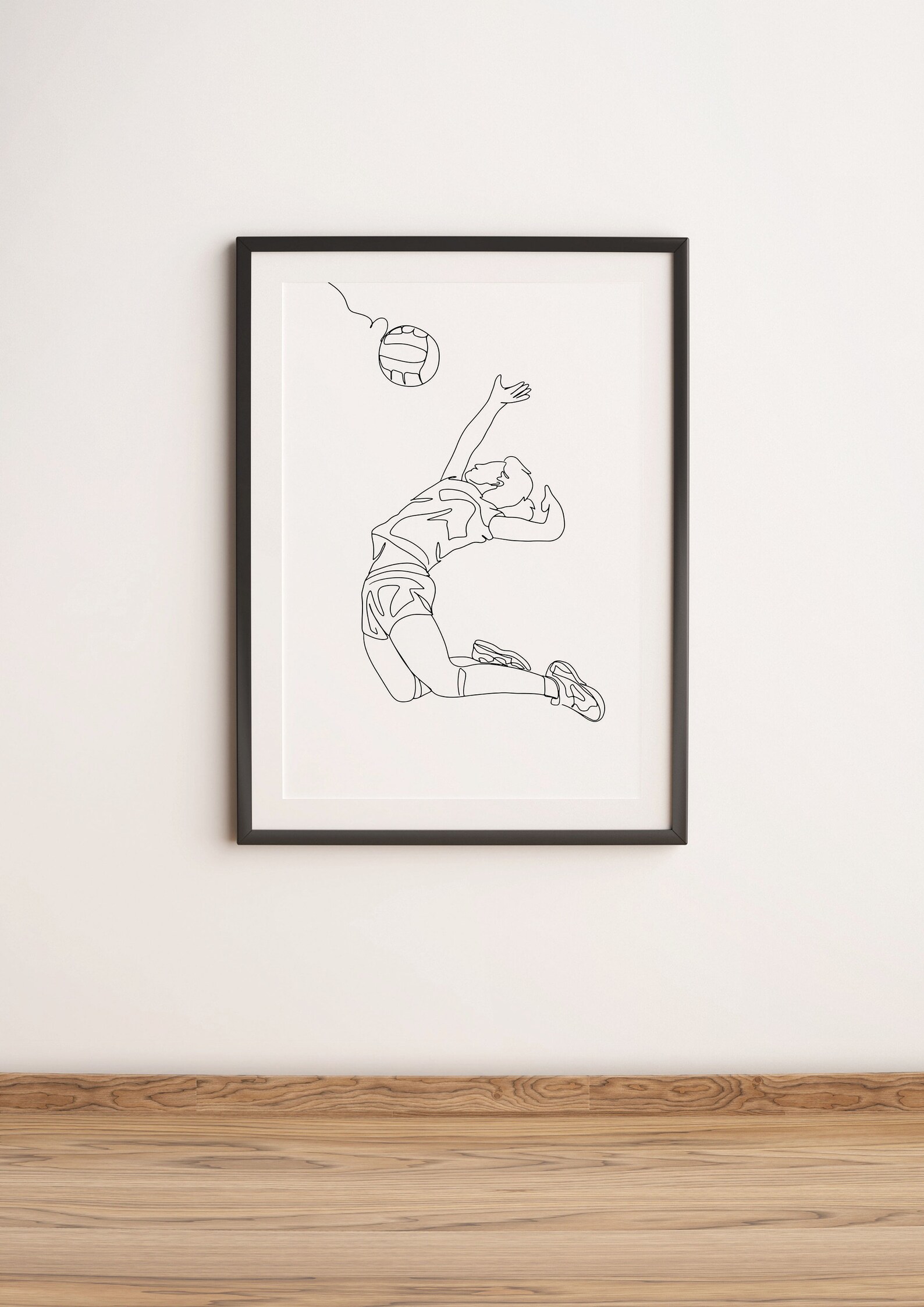 Minimalist Volleyball Player Line Art, Digital Download, Sport Print ...