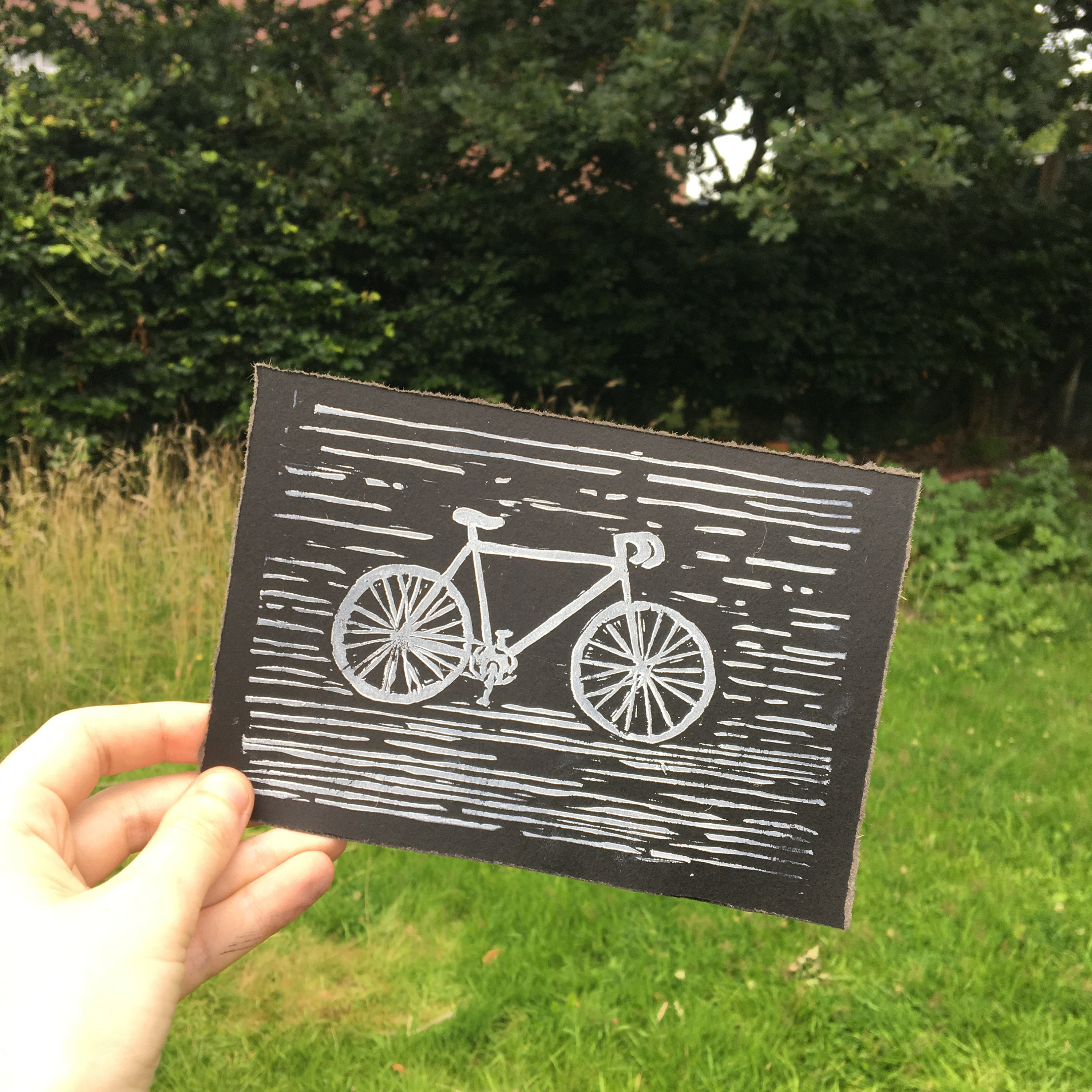 Bicycle Lino Print - Etsy