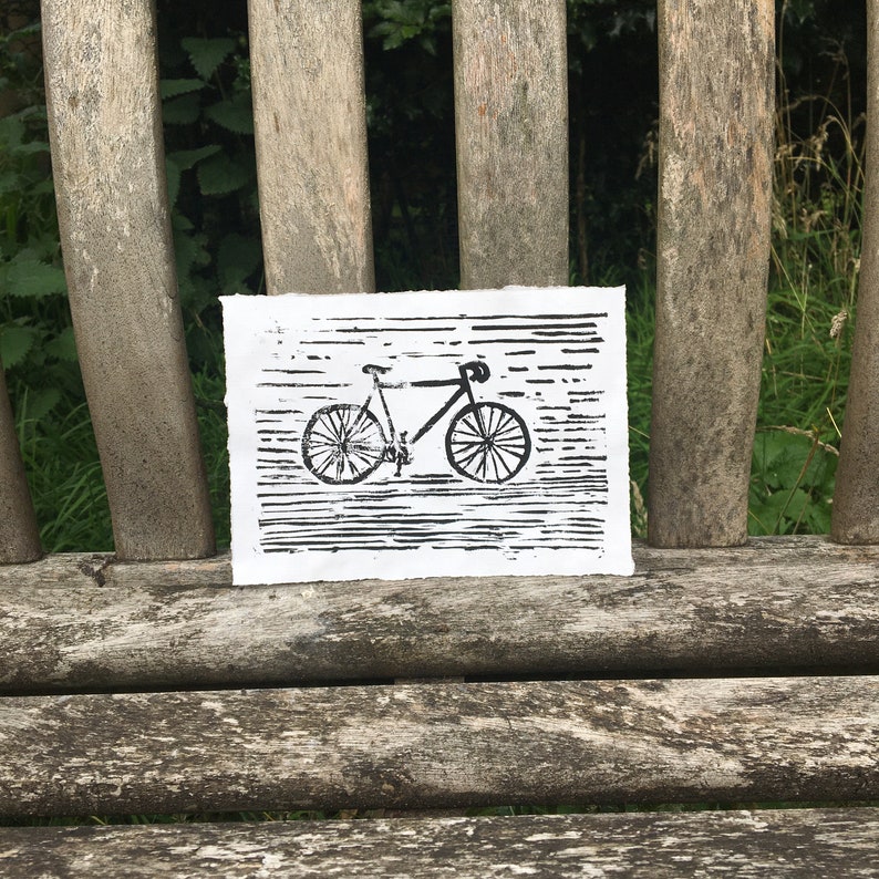 Bicycle Lino Print - Etsy