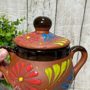 Mexico Pottery Mexican Ceramic Canister With Lid/ Azucareros De Barro Con Tapa - Etsy