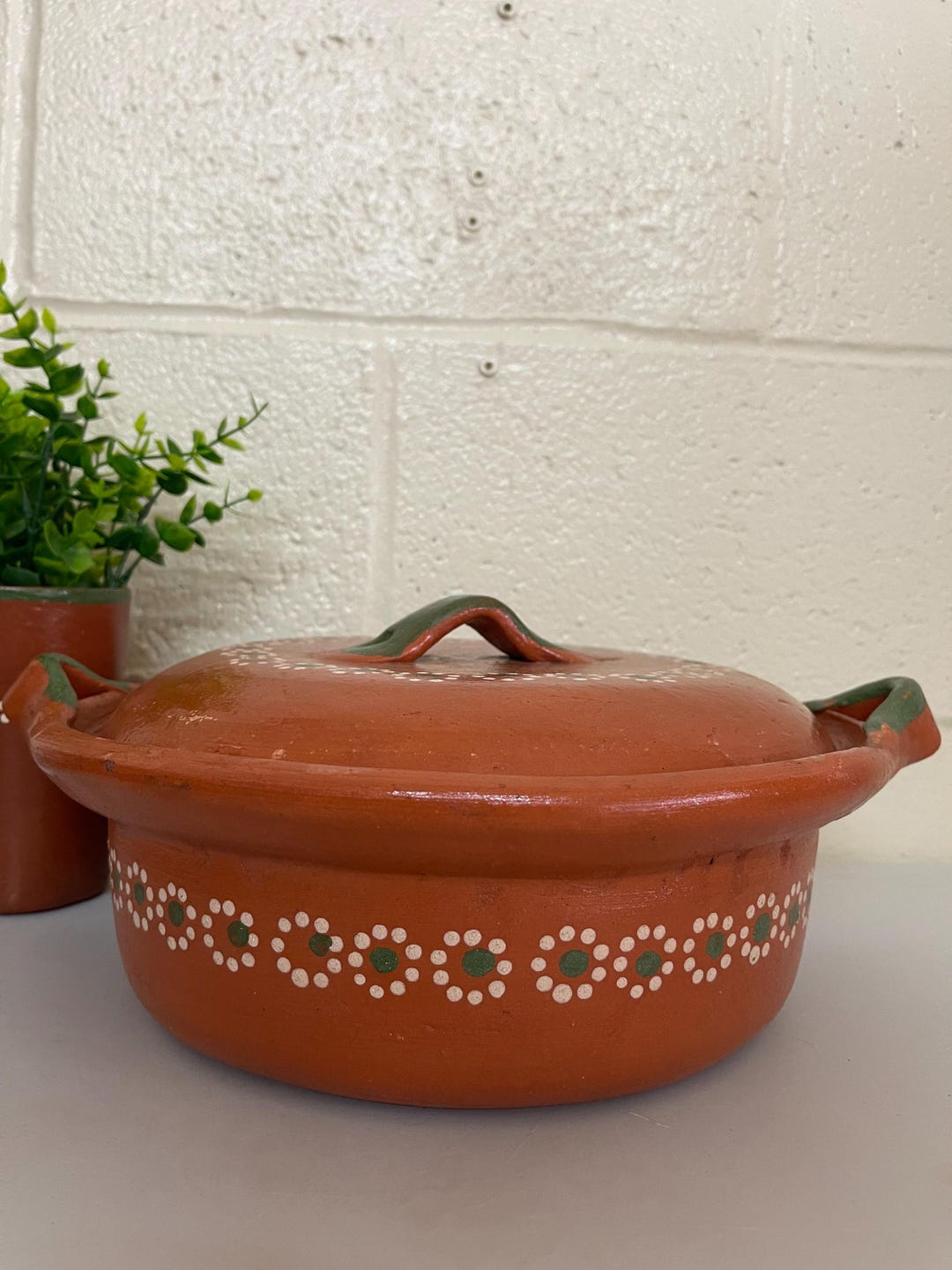 Hand Made Traditional Terracotta Mexican Casserole 12 With Lid Cazuela ...