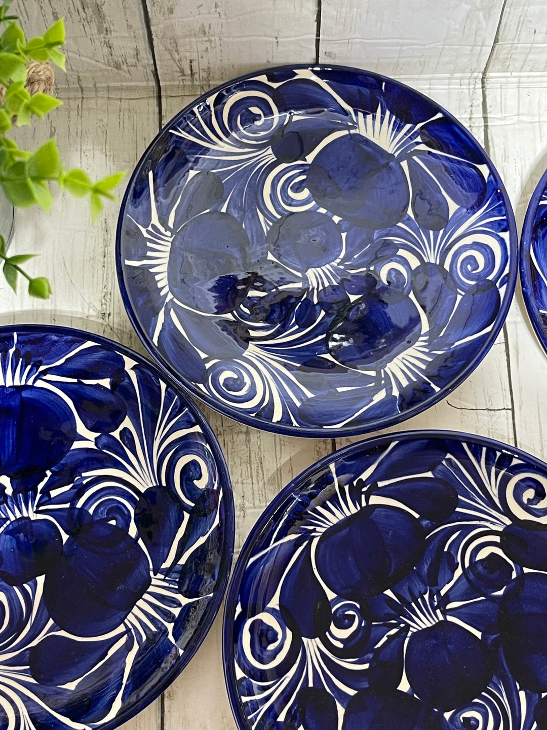 Mexico Talavera Azul Guanajuato 4pc Set Plate.blue Ceramic.ceramica ...