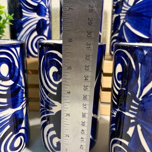 Mexico Blue Flower Talavera. Blue Talavera Mexican Tumblers Cups Set ...