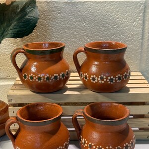 Mexico Handmade Rustic Pottery Tonala Mug.jarrito De Barro Rustico. 4pc ...