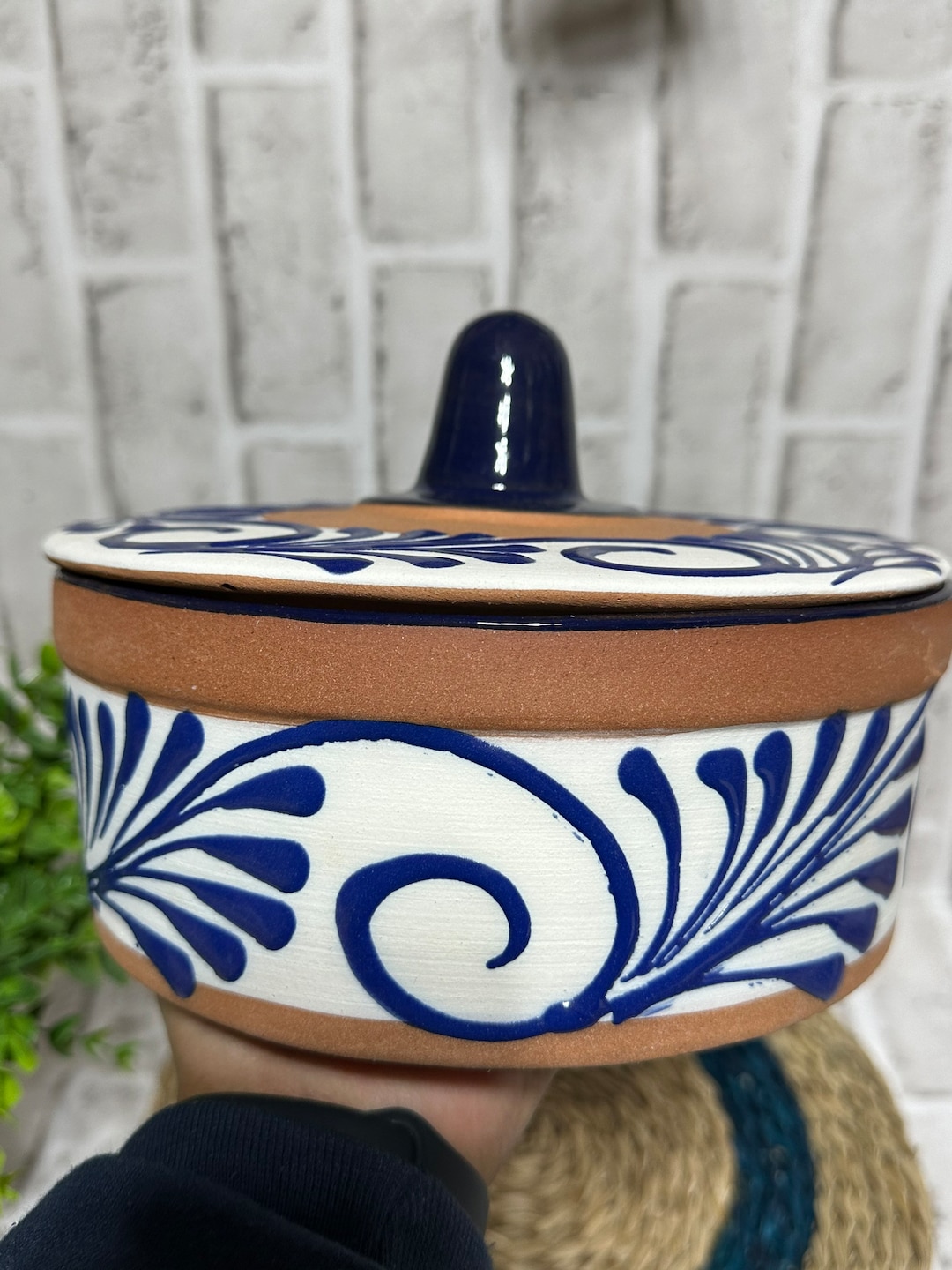 Mexican Handmade Terracotta/ceramic/blue Talavera Design - Etsy