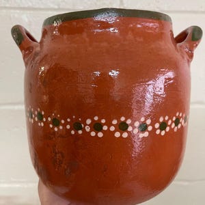 Mexican Hand Made Terracotta Bean Pot 84liters With Lid Vintage Olla De ...