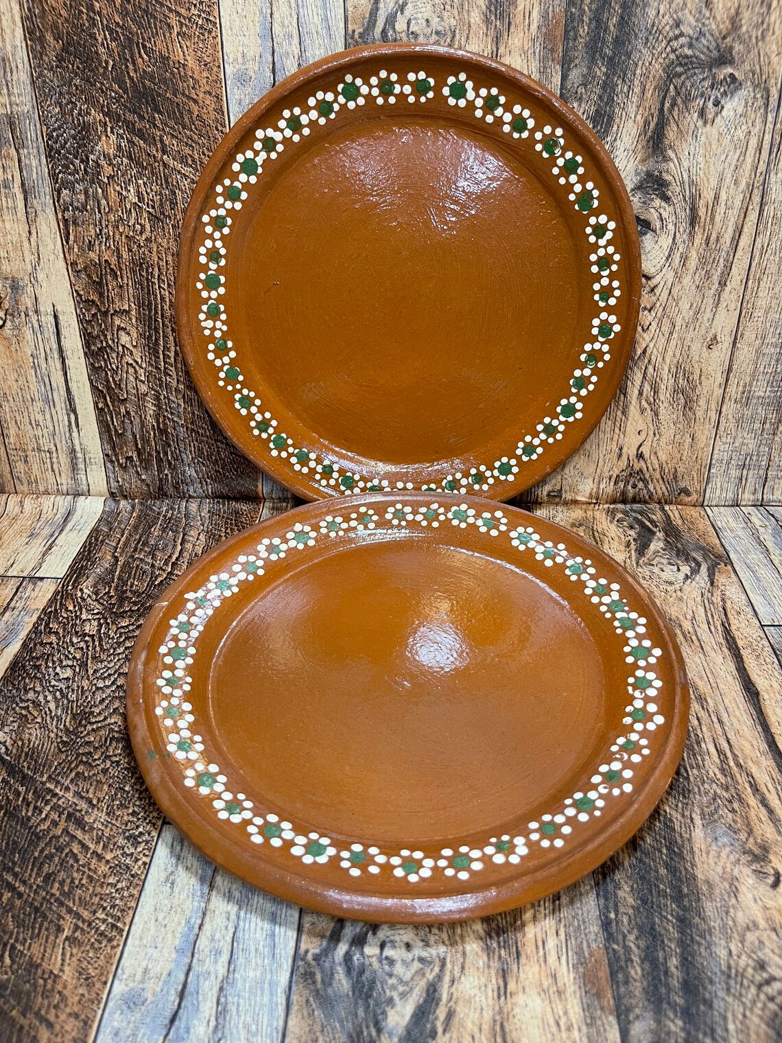 Mexican Hand Made Rustic Clay Plates 10 Set of 2 Plato De - Etsy