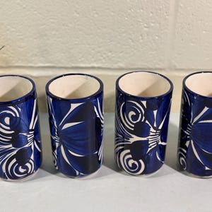 Mexico Blue Flower Talavera. Blue Talavera Mexican Tumblers Cups Set ...