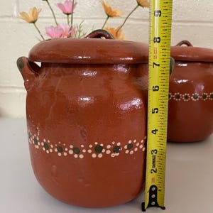 Mexican Hand Made Terracotta Bean Pot 84liters With Lid Vintage Olla De ...