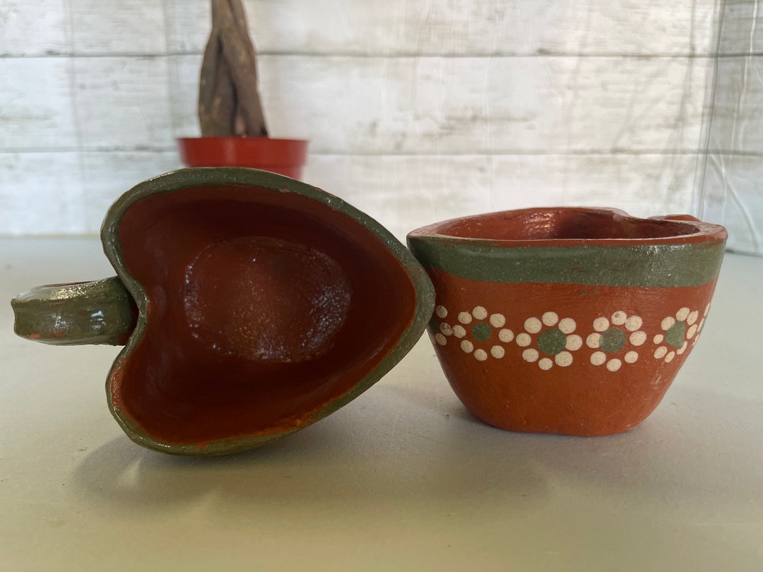 Handcrafted Corazoncito De Barro/heart Shape Heart Mug/mexico Barro ...