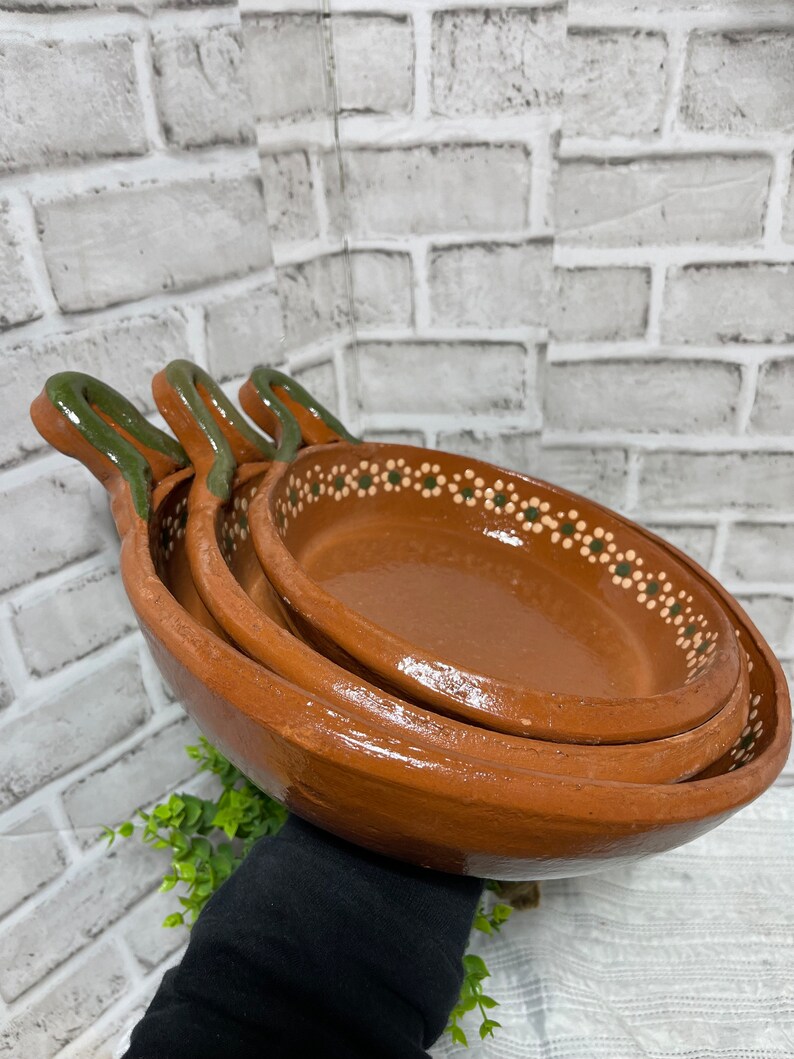 Mexican Terracotta Fry Pan Cazuelas/handmade/sarten De Barro - Etsy