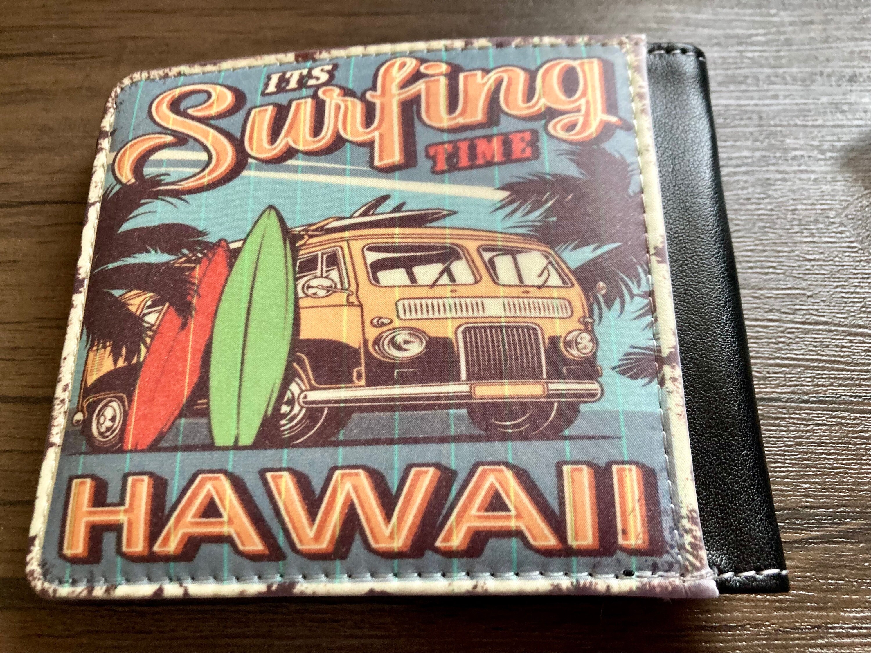 Mens Faux Leather Wallet With Gift Pouch, Surfing Theme. - Etsy