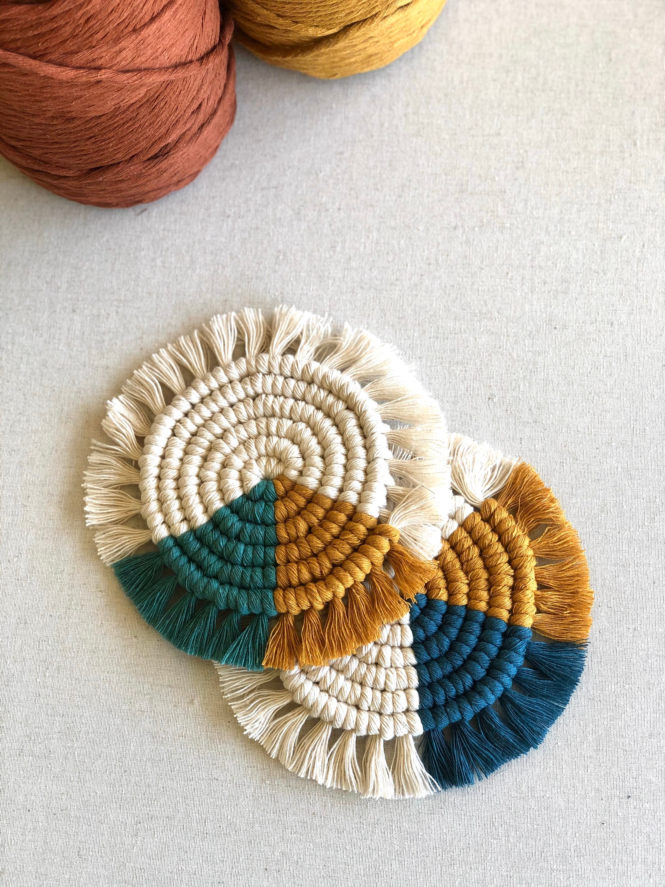 Set of 2 Macrame Coasters - Etsy UK