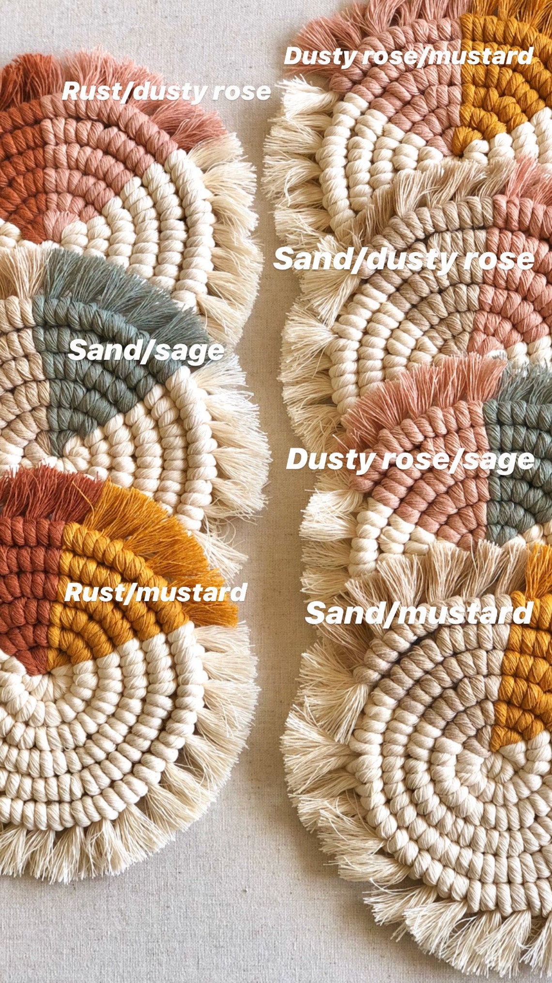 Set of 2 Macrame Coasters | Etsy