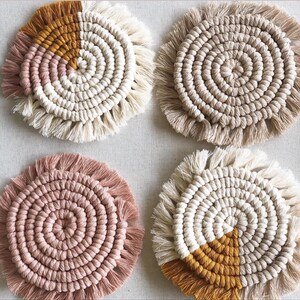 Set of 4 Macrame Coasters - Etsy
