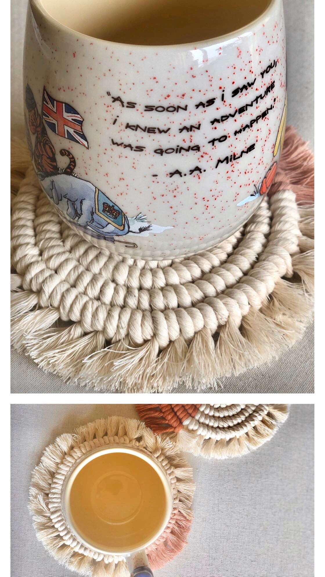 Set of 2 Macrame Coasters - Etsy UK