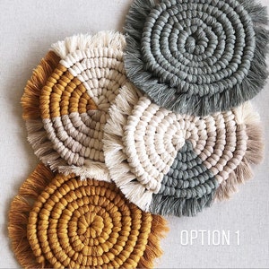 Set of 4 Macrame Coasters - Etsy