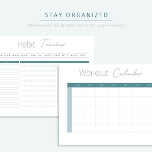 Fitness Planner Printable, Workout Planner, Exercise Tracker Digital ...