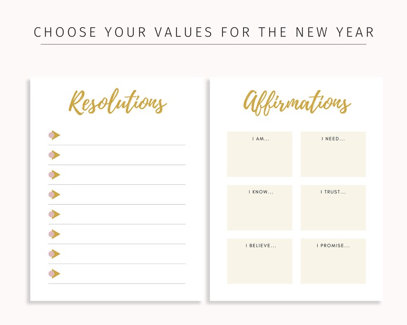 New Years Resolution Kit New Years Journal New Years Planner Printable ...