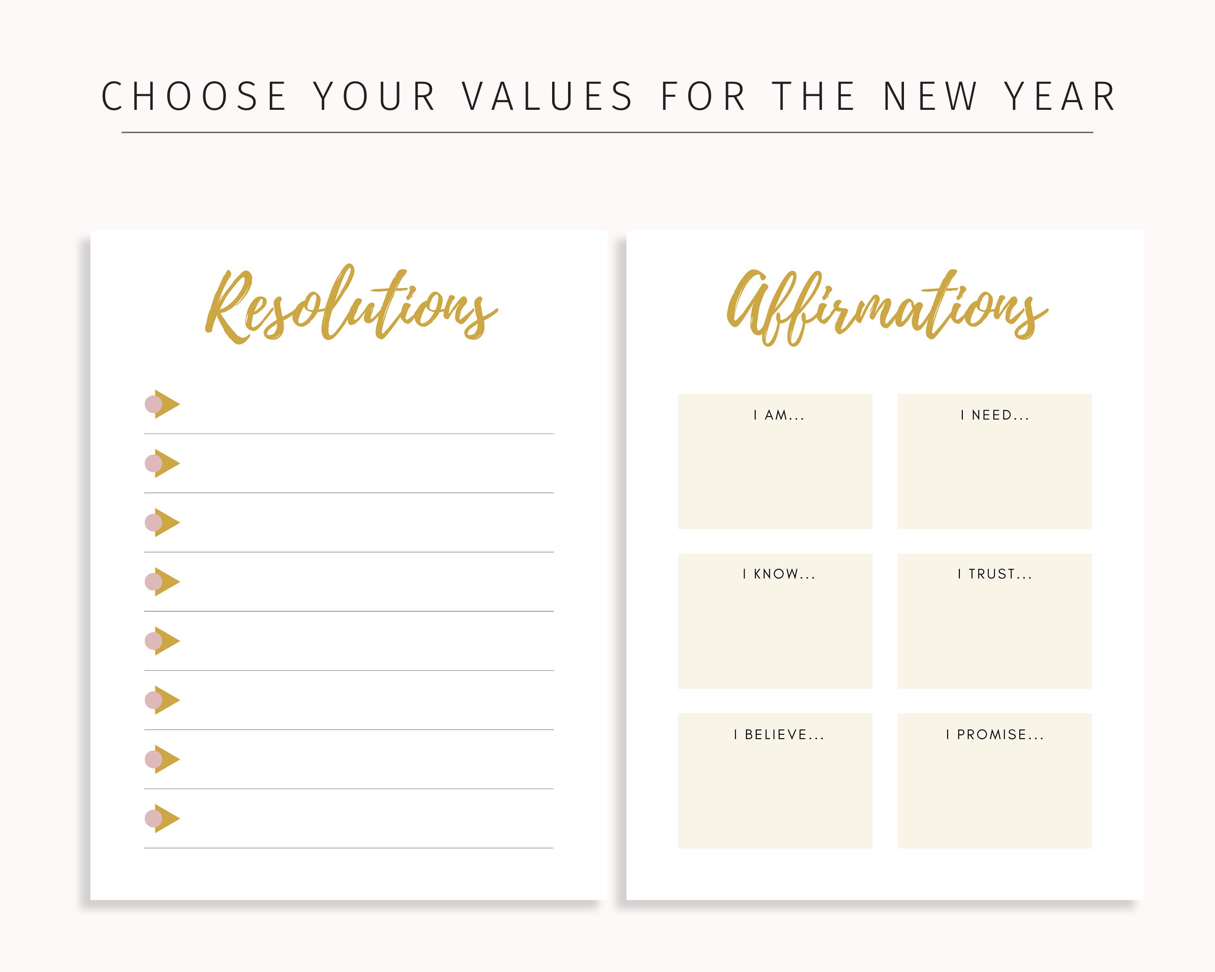 New Years Resolution Kit New Years Journal New Years Planner Printable ...