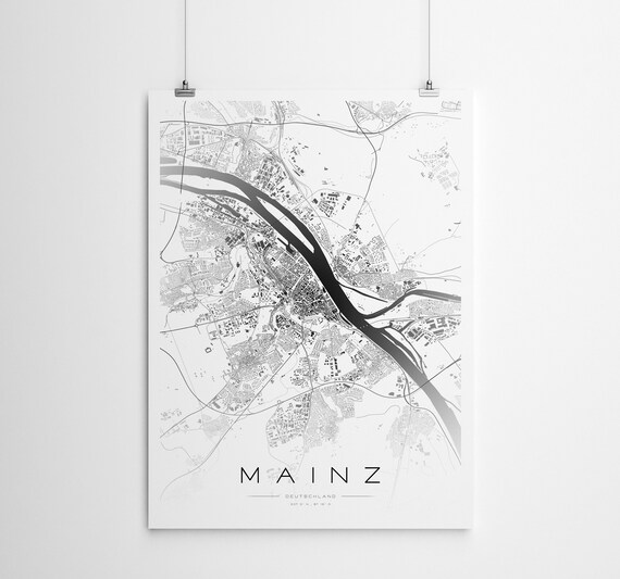 Mapa de la ciudad / Mapa de la ciudad Mainz | Etsy
