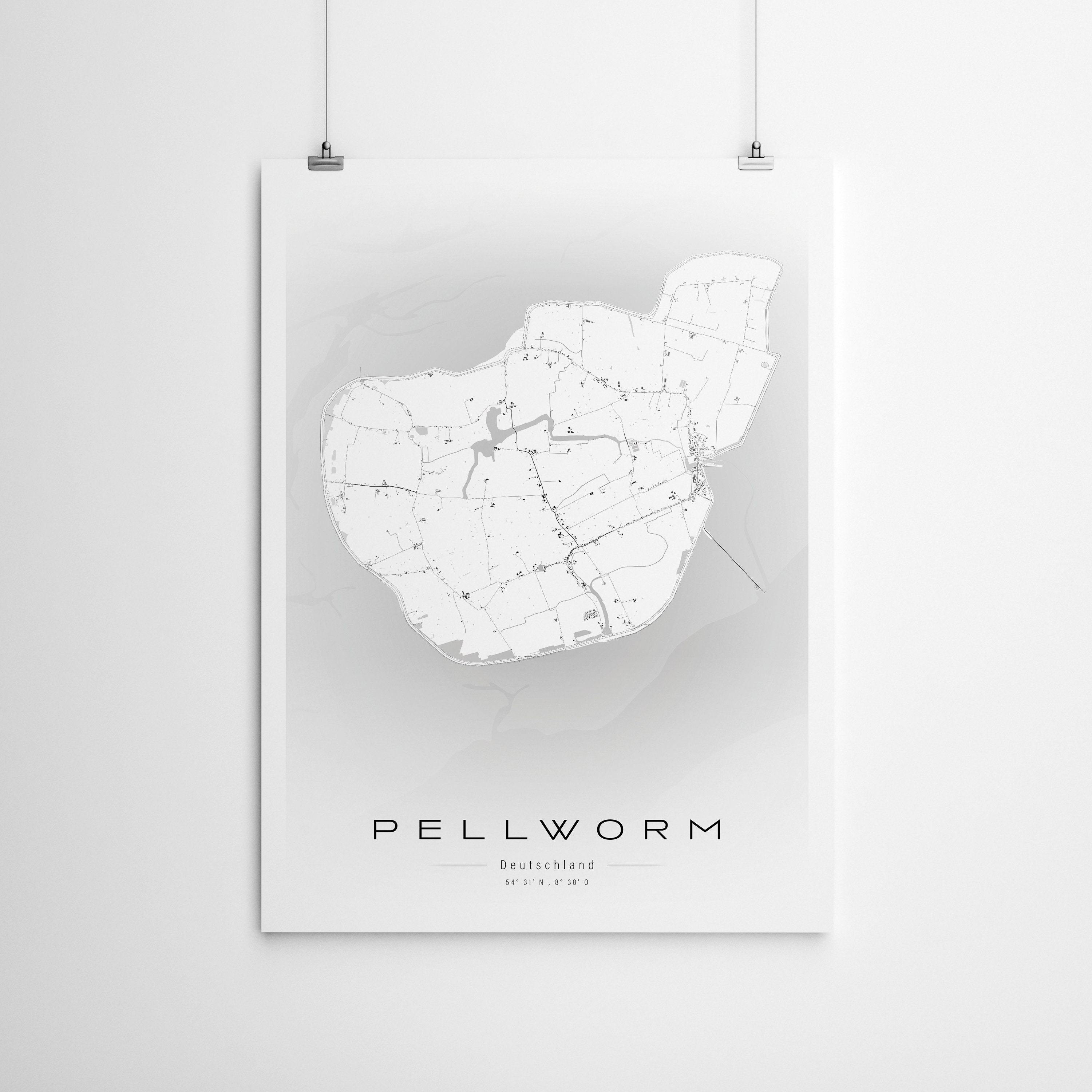 Pellworm Island Poster/island Map. Personalized Poster I - Etsy