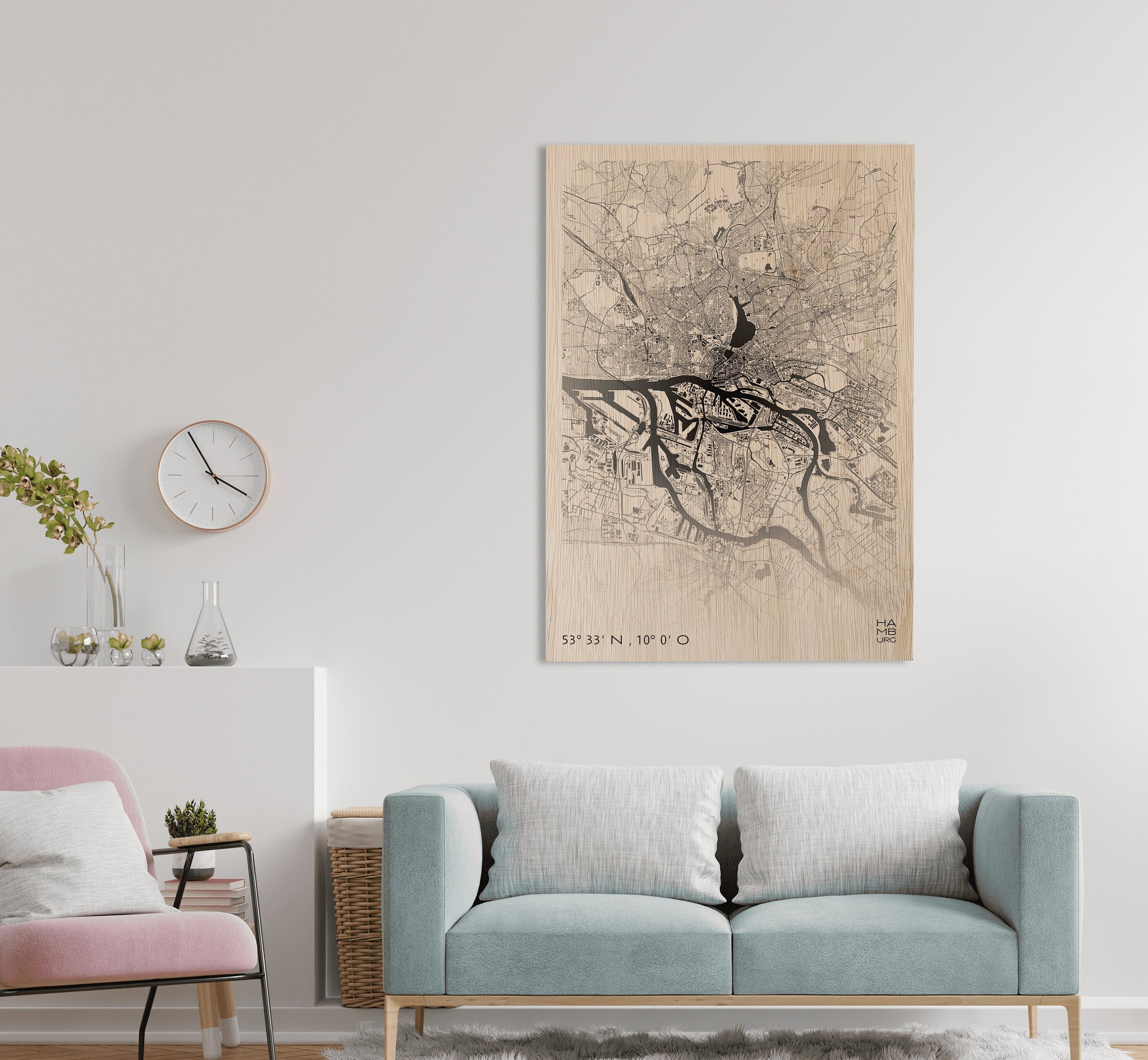 Your City Map on Balsa Wood Panel I Premium Quality & - Etsy