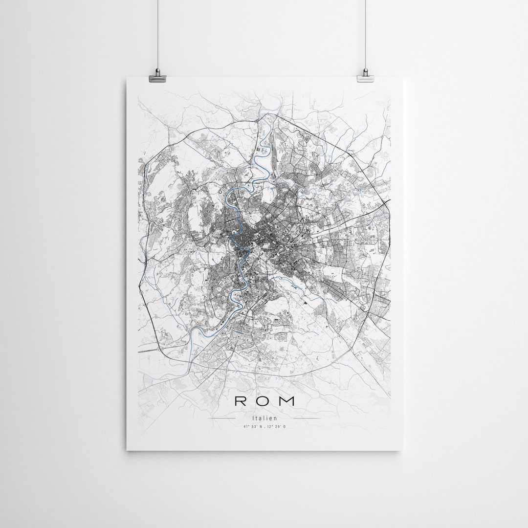 Rome City Map. Personalized Poster I Quality Print I All Sizes ...