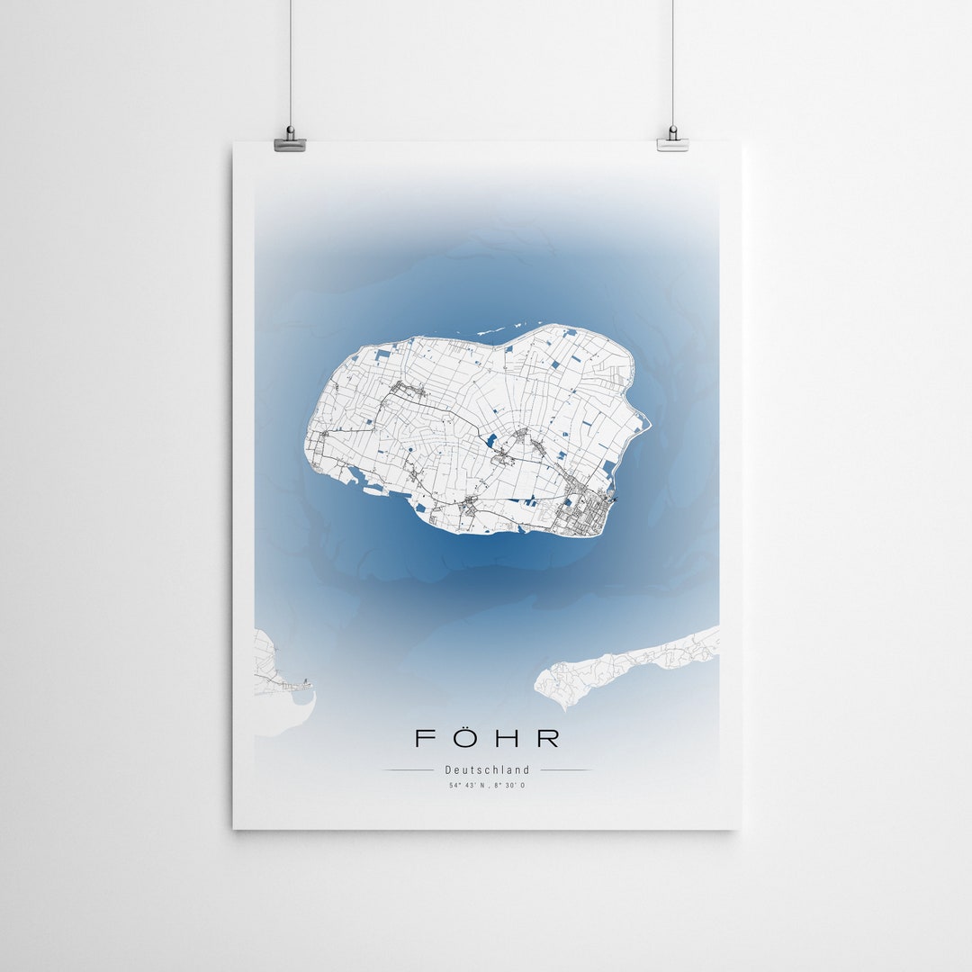 Föhr Island Poster/island Map. Personalized Poster I Quality Print I ...