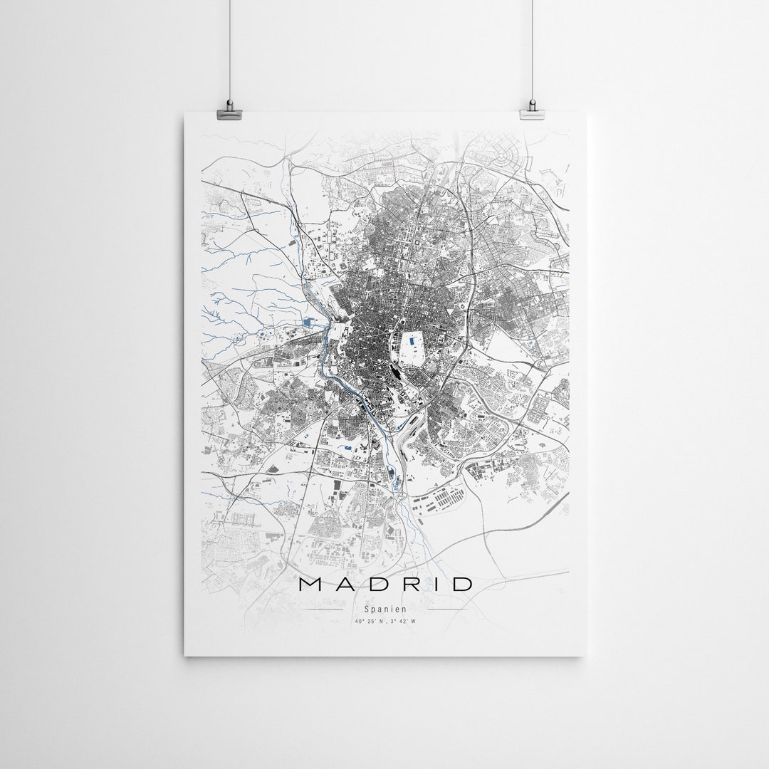 Map of Madrid. Personalized Poster I Quality Print I All Sizes - Etsy