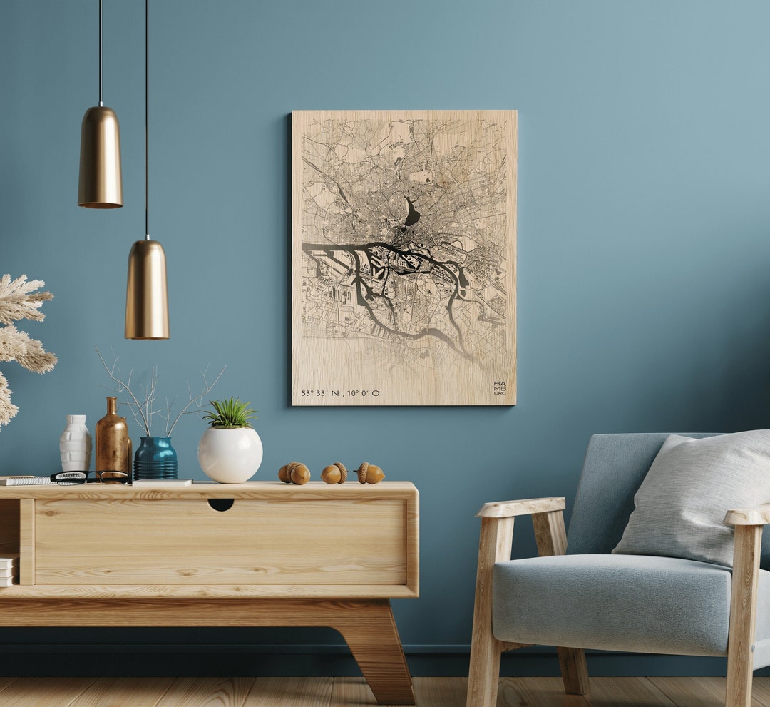 Your City Map on Balsa Wood Panel I Premium Quality & Climate-neutral I ...