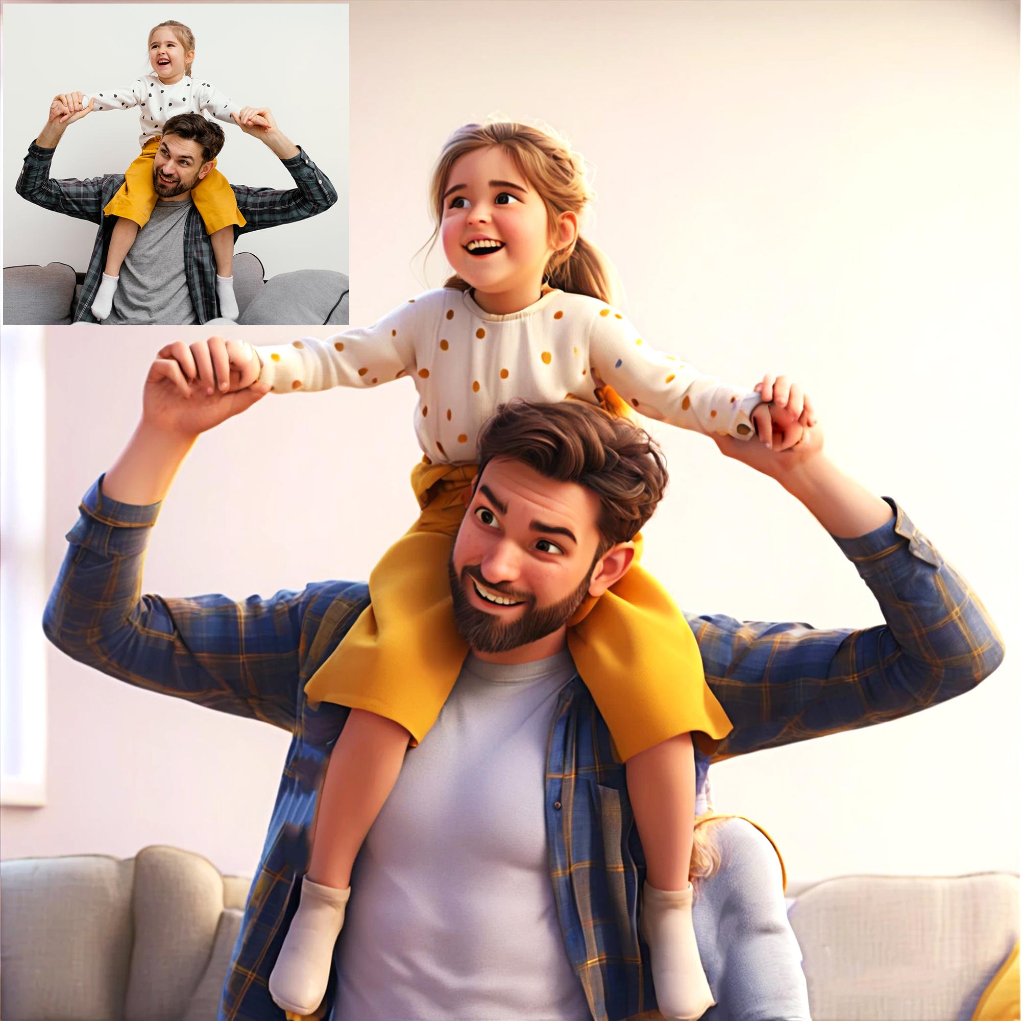 Realistic Cartoon Portrait - Custom Animated Character, Unique Toon ...