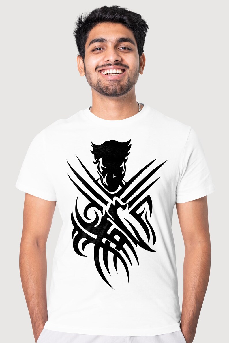 Human With Blades Illustration, Digital, Silhouette Printable HIGH ...