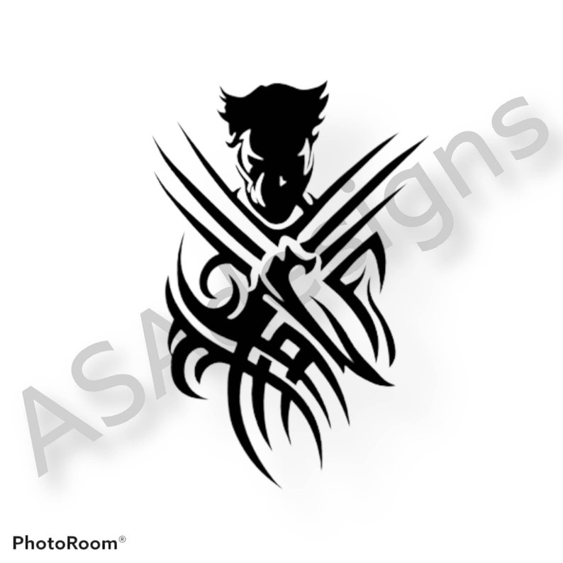 Human With Blades Illustration Digital Silhouette Printable - Etsy