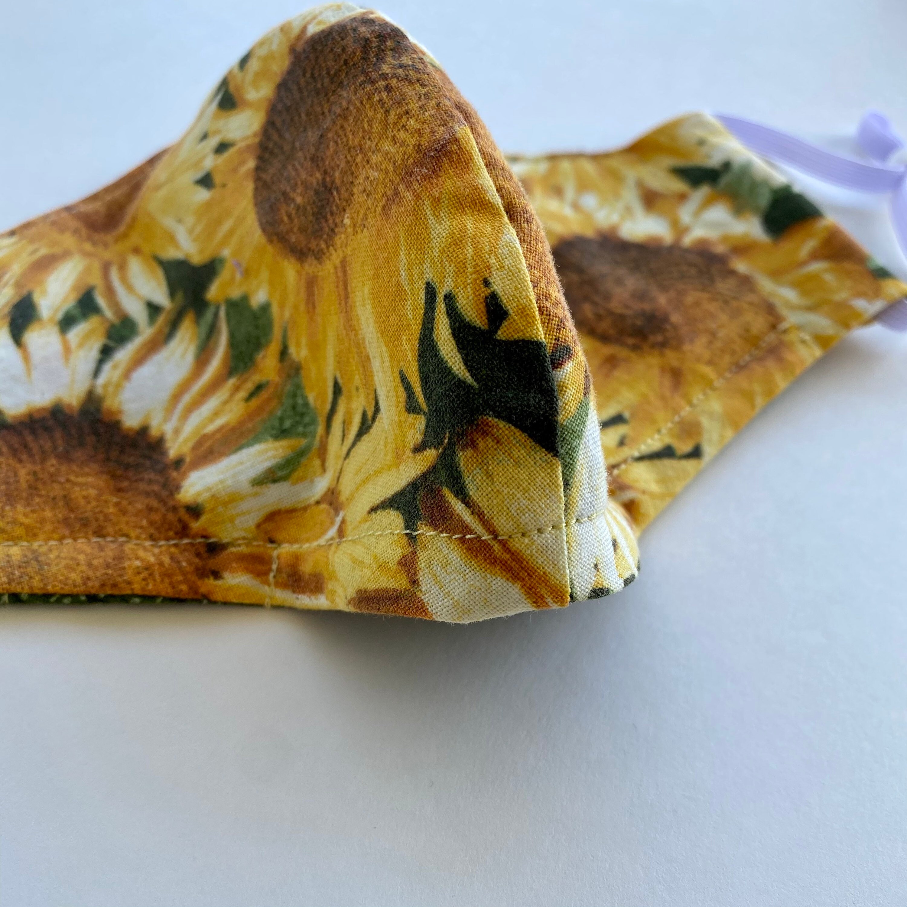 Sunflowers Face Mask Nose Wire, Filter Pocket, Adjustable, 100% Cotton ...