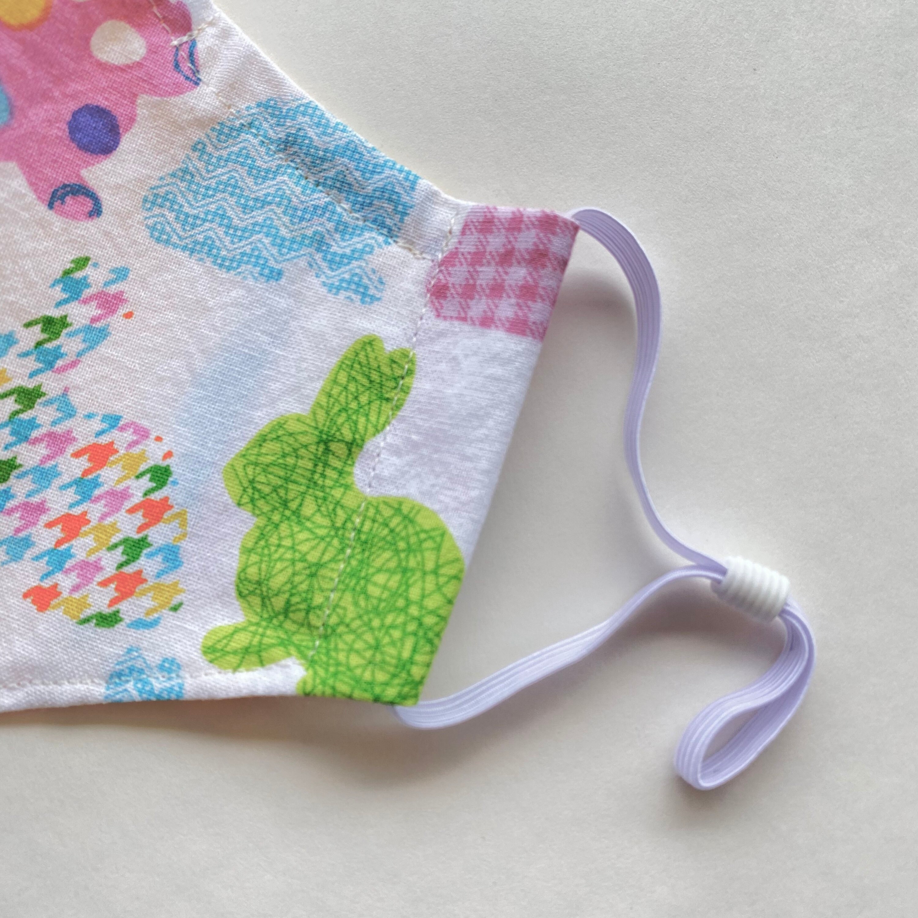 Easter Bunnies Fitted Face Mask - Nose Wire, Filter Pocket, Adjustable ...