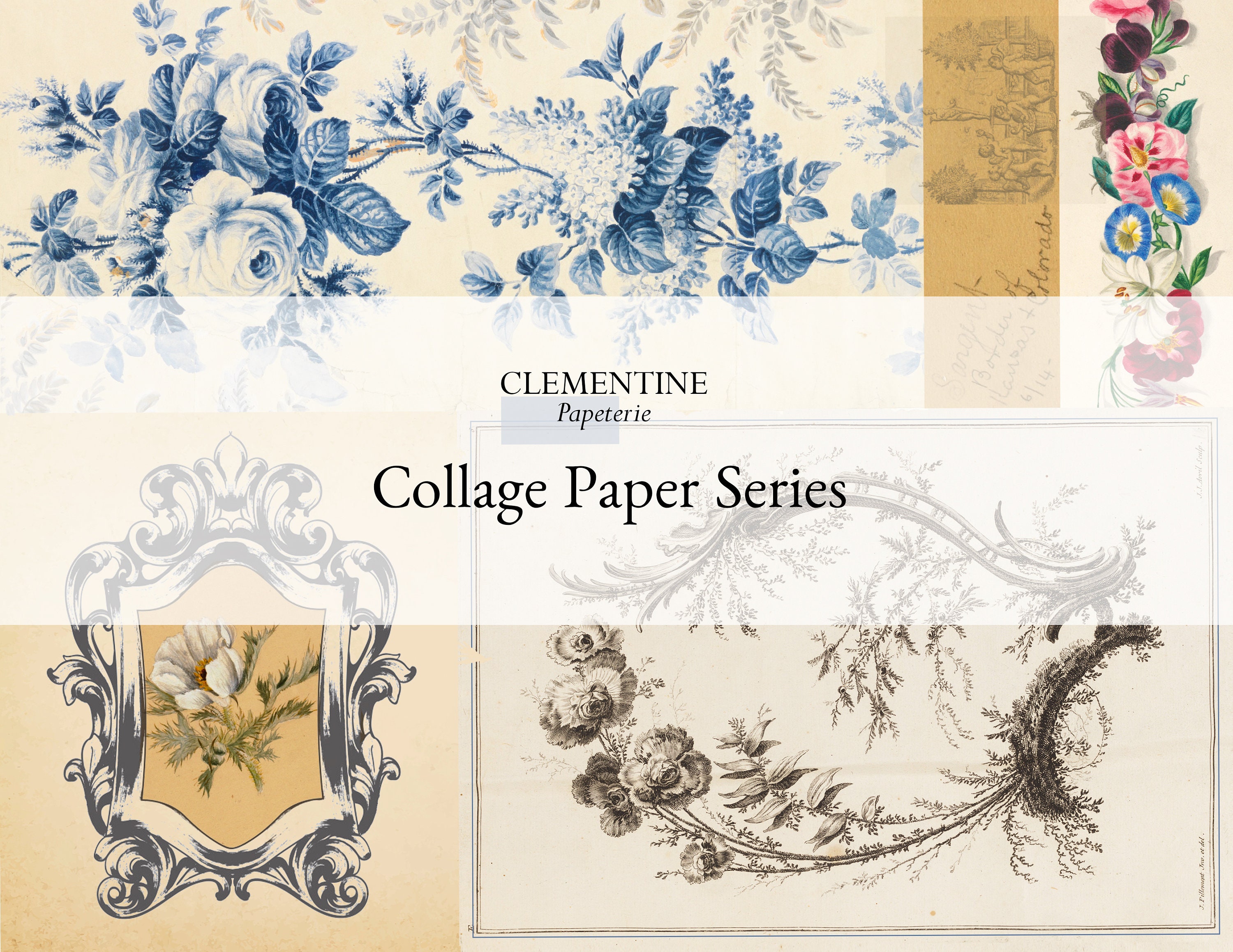 Collage Paper Series 2 | Digital Paper | Scrapbooking and Junk Journal ...