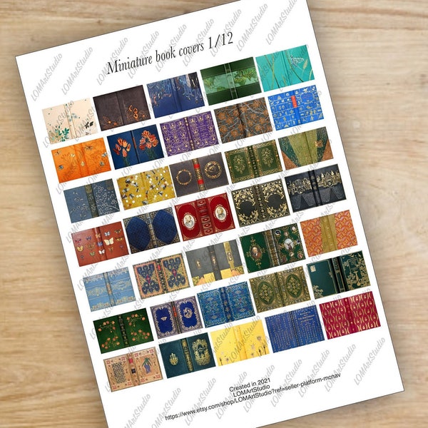 1 12 Book Cover - Etsy