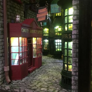 Book Nook Bookshelf Insert Magic Alley Book END Library Decor Miniature ...