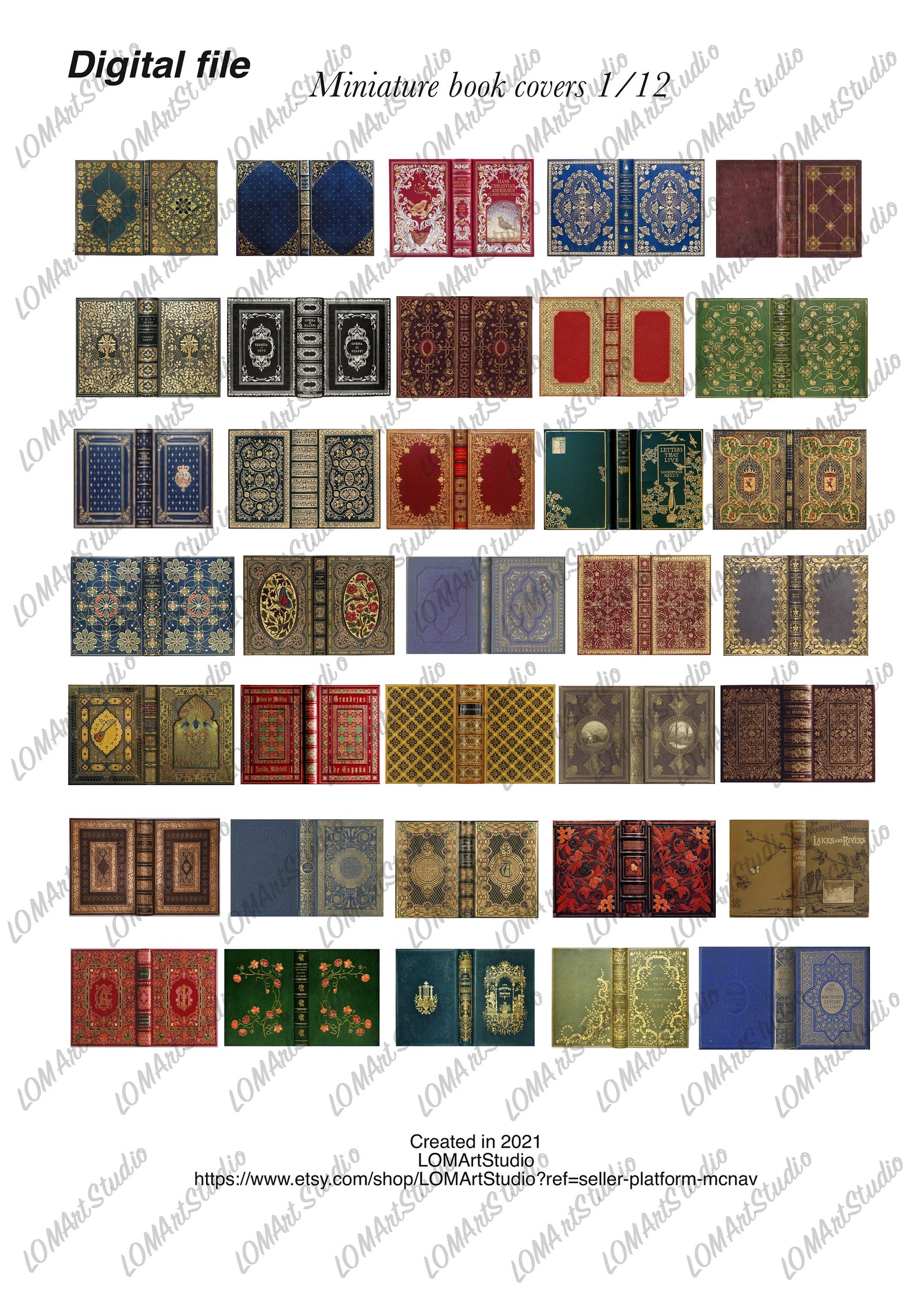 Downloadable Vintage 35 Book Covers Set. Antique Printable Covers ...