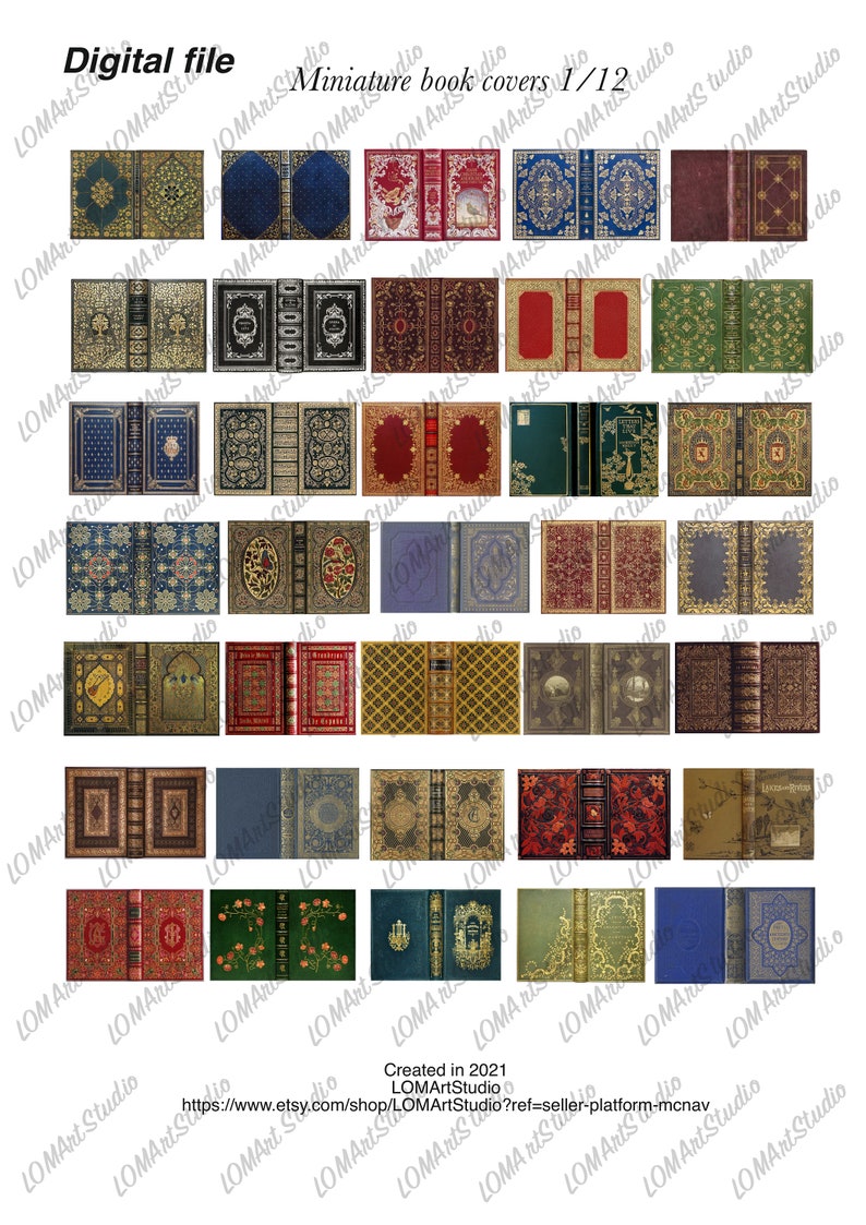 Downloadable Vintage 35 Book Covers Set. Antique Printable Covers ...