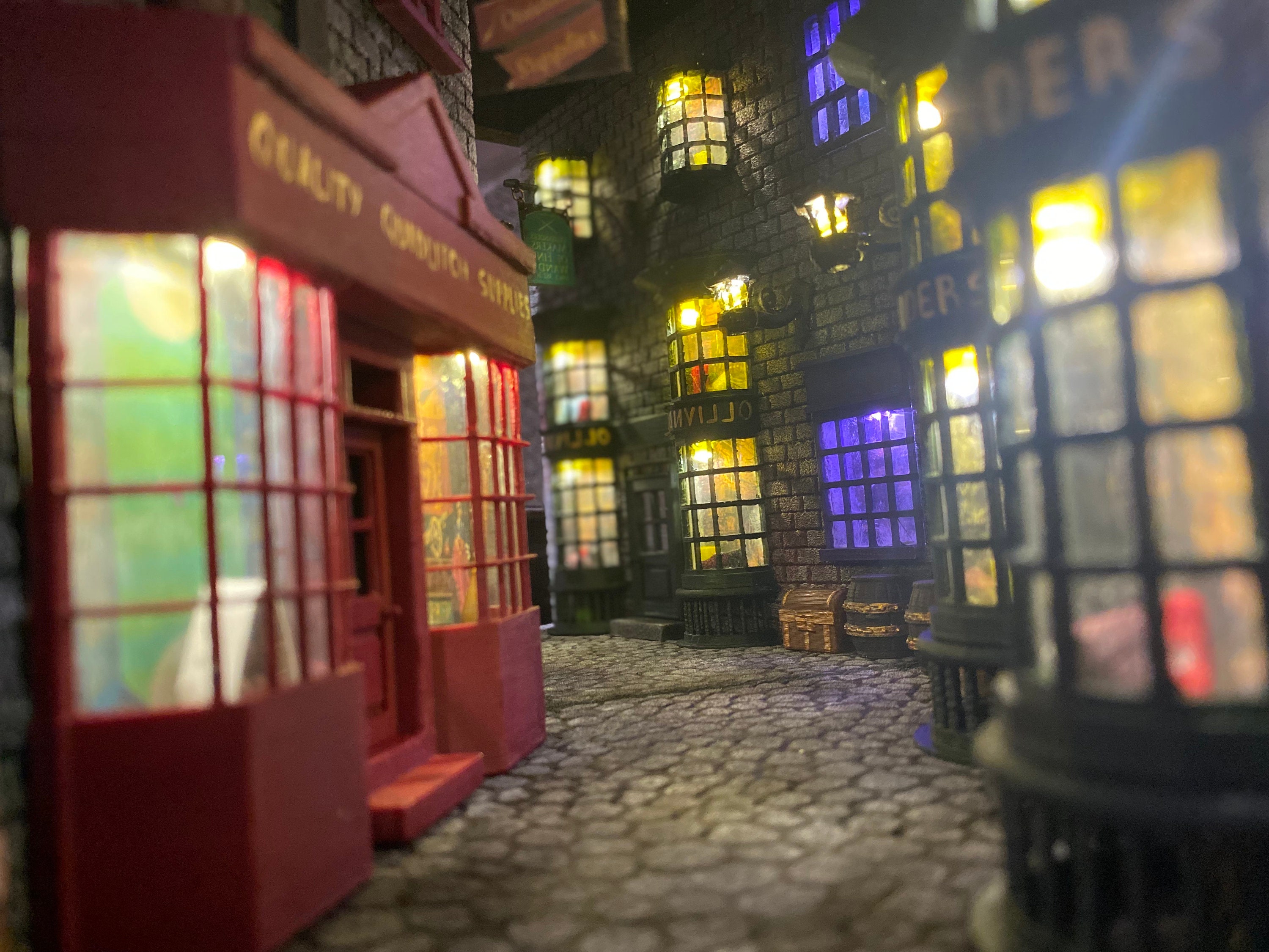 Book Nook Bookshelf Insert Magic Alley Book END Library Decor - Etsy