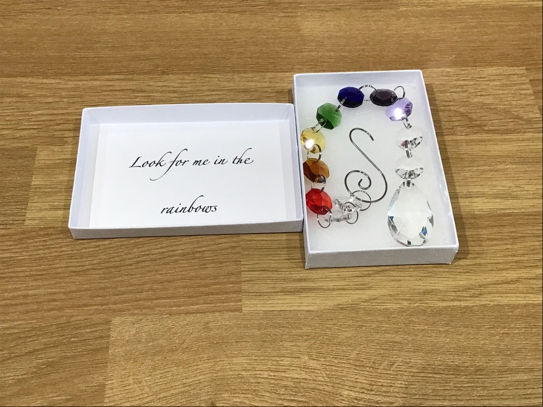 Memorial Loss Sun Catcher Gift Look for me in the rainbows In Loving ...