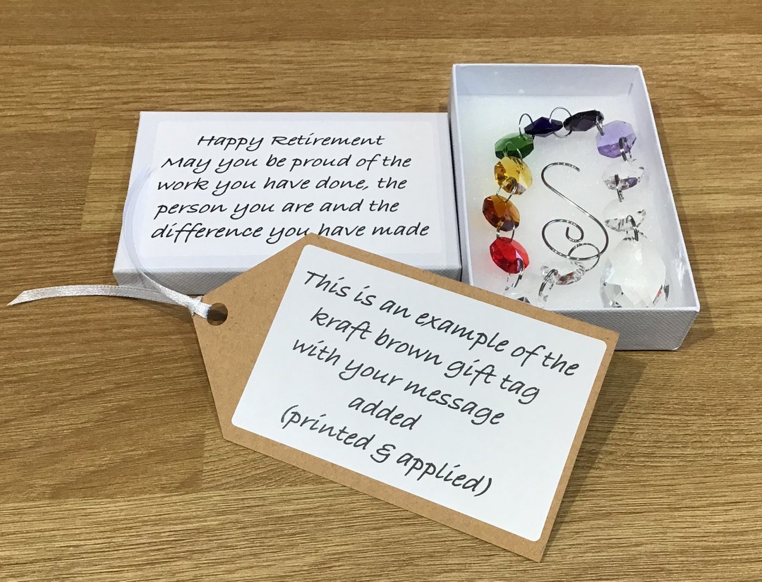 Happy Retirement Rainbow Crystal Sun Catcher, Keepsake Gift - Etsy UK