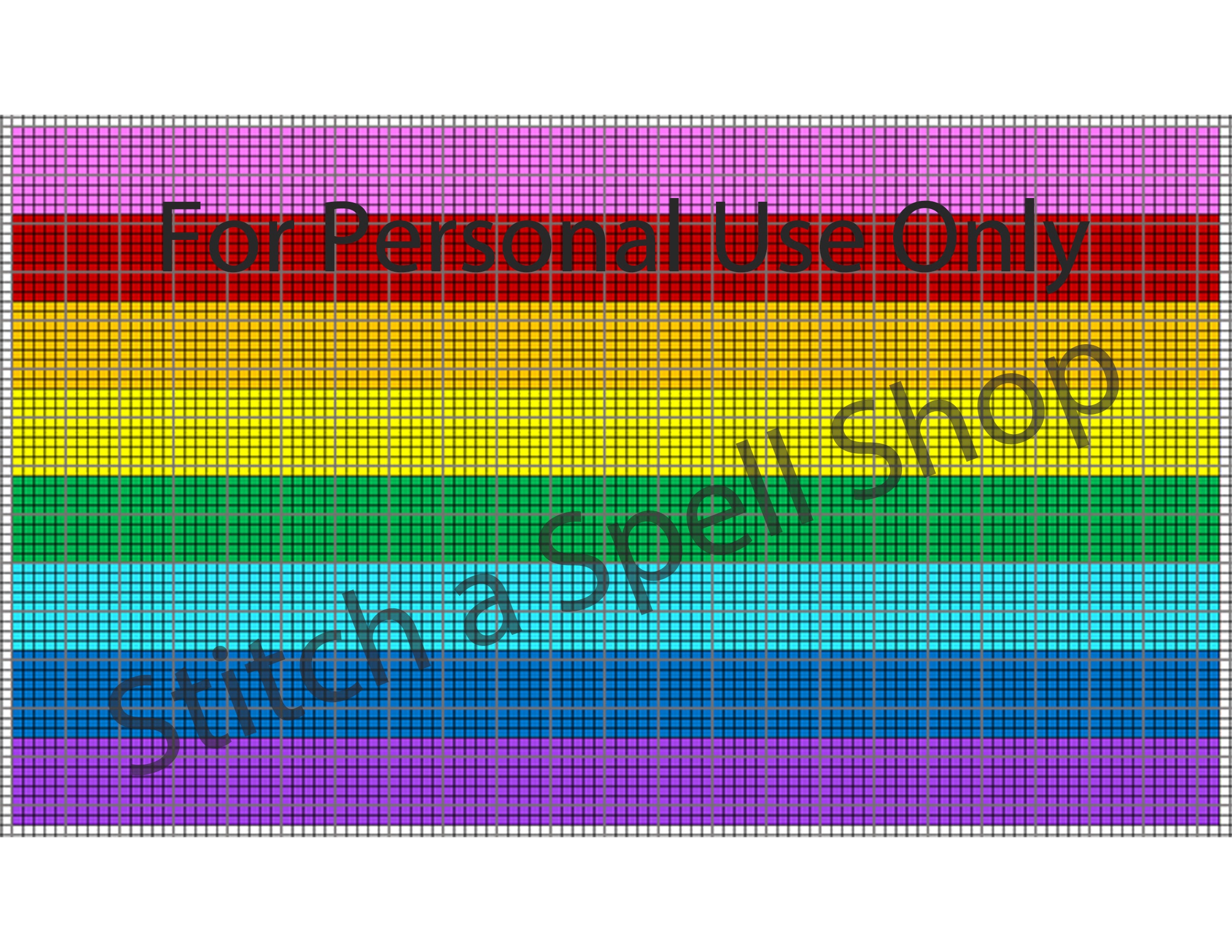 Original 8 Stripe Rainbow Pride Flag Digital Cross Stitch Pattern - Etsy