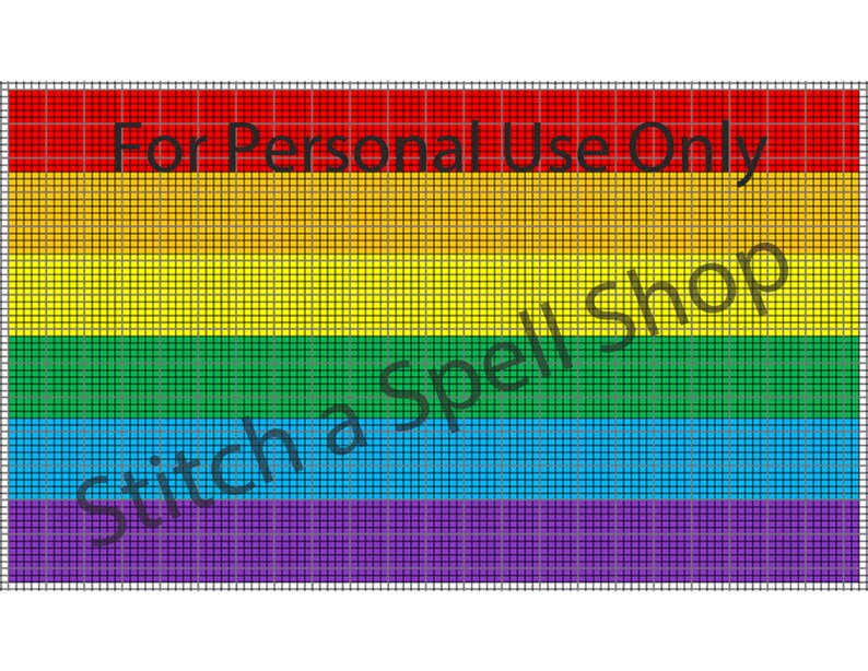 Rainbow Pride Flag Digital Cross Stitch Pattern | Etsy